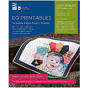 Electric Quilt Company Photo 6pc Printables Inkjet Fabric Sheet, Off-White