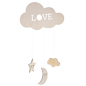 BESTOYARD Nursery Ceiling Mobile Clouds Moon Stars Ceiling Hanging Decorations for Baby Shower Baby Nursery Room