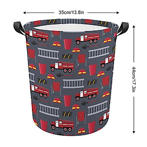 Cartoon Firefighter Equipment and Tools Baby Laundry Hamper,laundry Basket,Waterproof Storage Bin for Bedroom,Clothes Organizer Basket,Toys Box,Room Decor