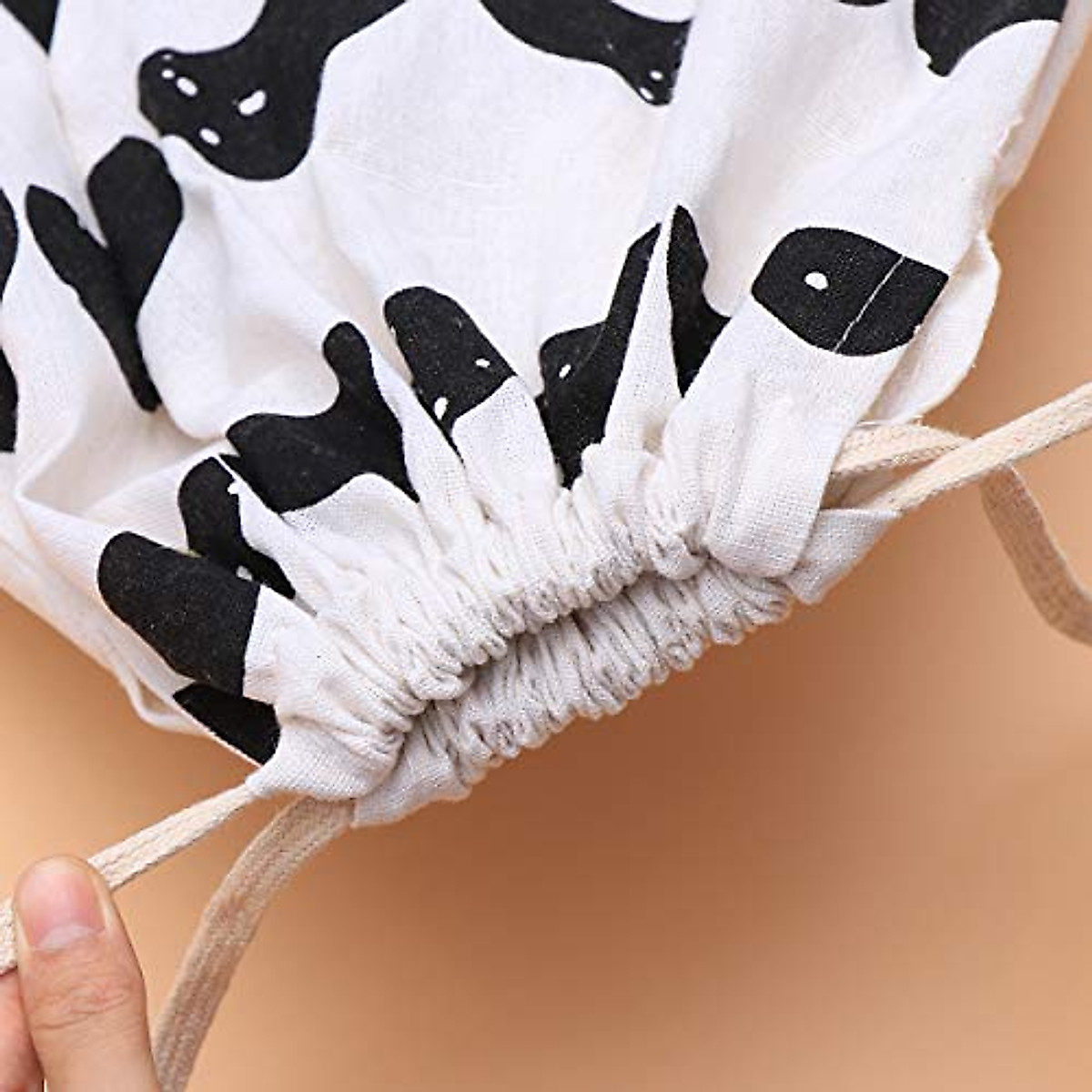 DOITOOL Washable Bundle Pocket Diaper Storage Bag Canvas Drawstring Bag Children s Toy Organiser (Semicircle)