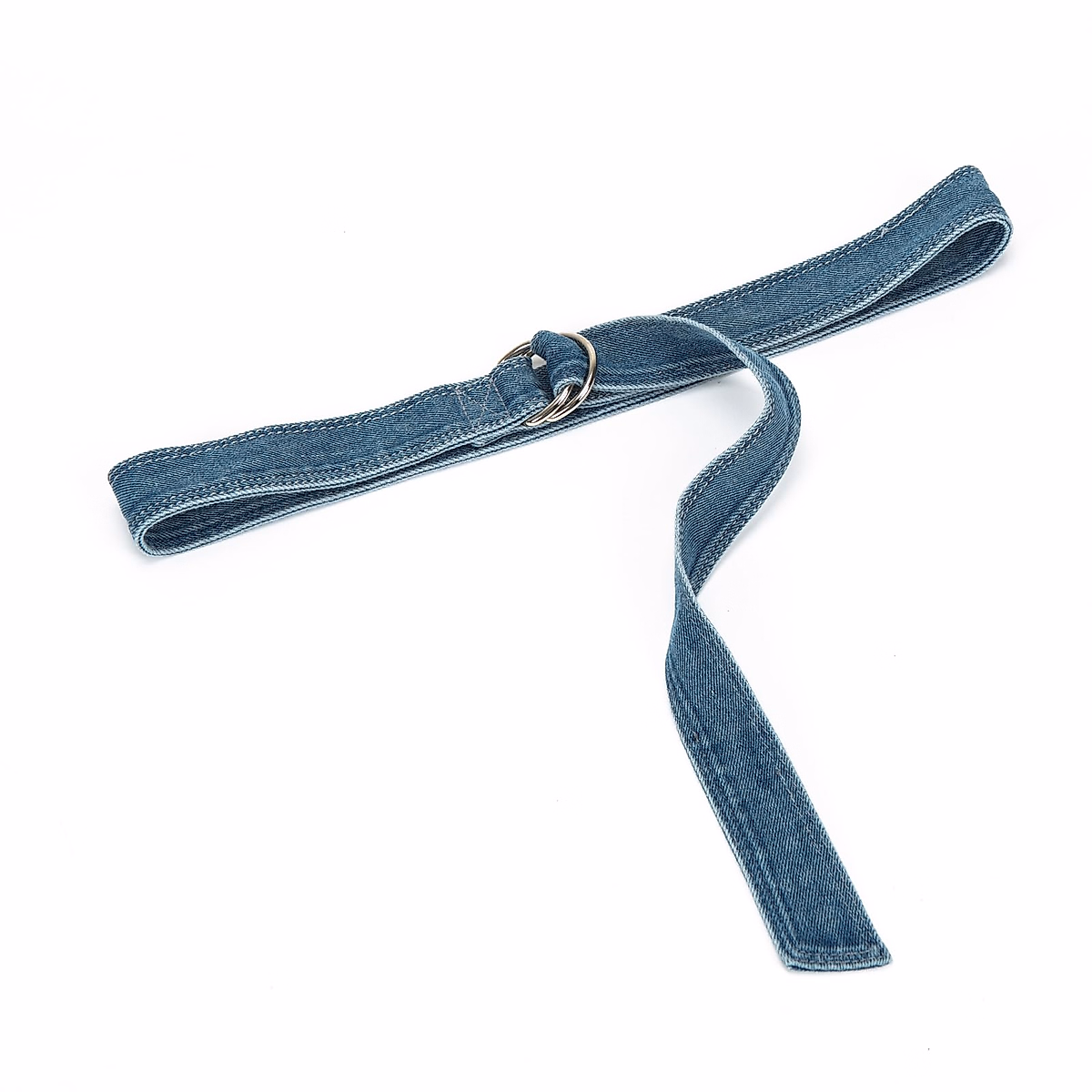 ILuvatar Women's Denim Waist Belt Blue Jean Waist Rope Tiny Belt for Pants Dress Jeans Metal buckle cotton belt