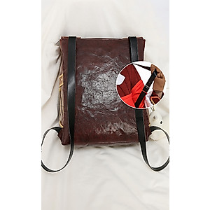 Cosplay.fm Brown PU Leather Bag Cute Backpack with Accessory