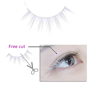 Kare & Kind White False Eyelashes - Lightweight and Natural Looking Fake Extensions - Ideal for Cosplays, Masquerades, Costume Parties, Photoshoots - Easy to Apply -2 Pairs