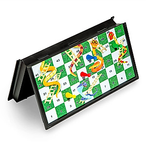 Magnetic Snakes and Ladders Board Game Set - 9.6 Inches