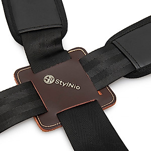 StylNio Djembe Shoulder Strap - Adjustable African Drum Sling - Thick Padded Percussion Instrument Belt - Includes Rhythm Ring Shaker