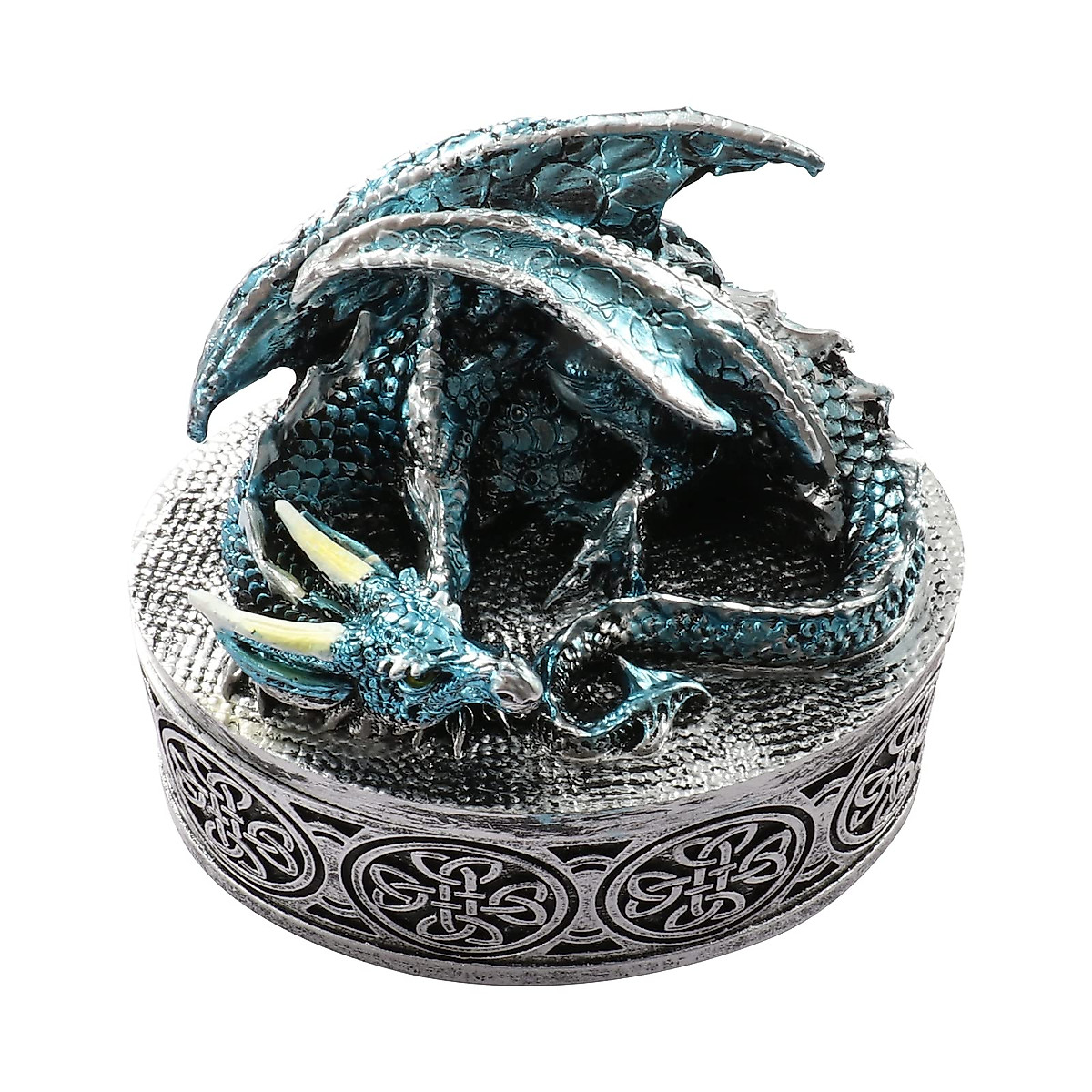 DDFE Unique New Dragon Pattern DND Dice Gift Storage Box,Great DND Gifts Giftware Box,Dungeons and Dragons RPG MTG Table Games D&D Pathfinder Shadowrun,DND Accessories Essentials Kit(Blue)