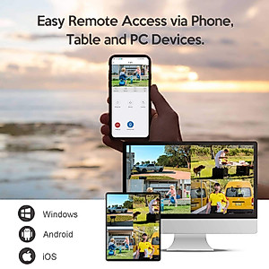 Kittyhok 2K All-in-one Wireless Security Camera System with 12'' Monitor, 8pcs WiFi Security Cameras for Home Security, 1TB HDD, 2-Way Audio, Remote Access, Motion Detection, Waterproof, Night Vision