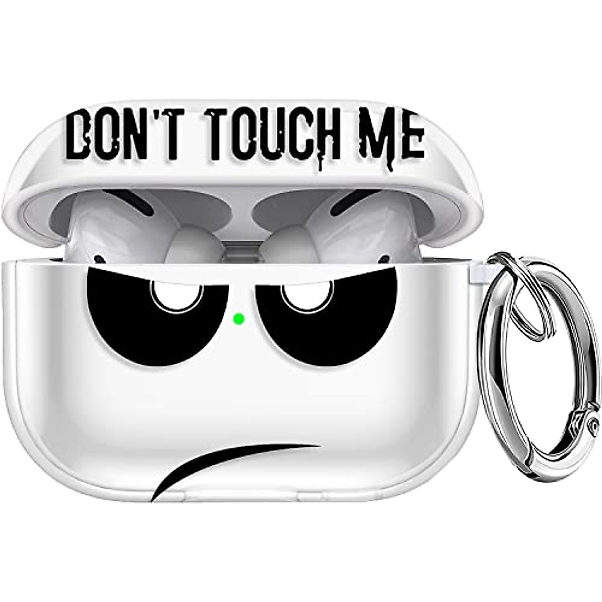 Youtec for Airpods Pro Case, Don't Touch Me for Airpods Pro Cover with Keychain Soft Cute Shockproof Cover for Women Men Compatible with for Airpods Pro 2019 Charging Case -Transparent