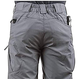 LELEBEAR 2021 Upgraded Tactical Waterproof Pants, Mens Waterproof Hiking Tactical Trousers for Combat Outdoor Hiking (Gray Shorts, Small)