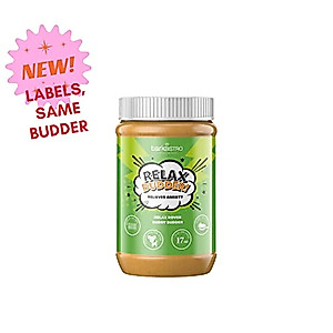 Bark Bistro Company Relaxed Rover Buddy BUDDER (Stress + Anxiety), 100% Natural Dog Peanut Butter, Healthy Peanut Butter, Peanut Butter Dog Treats, Dog Supplement, Made in USA (17oz Jar)
