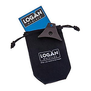 Logan A1 Shepherd Whistle with Collie Etch & Leather Lanyard - Black