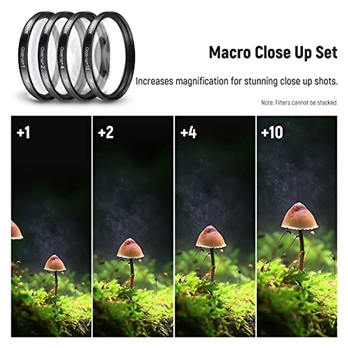 NEEWER 58mm Lens and Filter Set: Wide Angle/2.2X Telephoto Additional Lens for 18mm-85mm APS-C Lens, (+1+2+4+10) Close Up Macro/ND/UV/CPL/FLD Filters for Camera Lens with ⌀58mm Thread