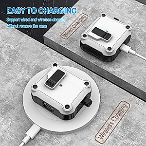 R-fun Airpods 3rd Generation Case with Automatic Secure Lock Clip, Hard Shell Full-Body Protective Airpods 3 Case 2021 for Women Men,Compatible with Apple Airpods 3rd Generation 2021,White