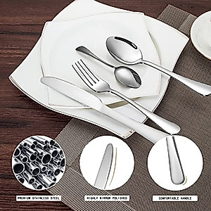 LOUVI Stainless Steel 12-Piece Dinner Knives Set, Table Steak Knives set for 12 (Silver 9 Inches)