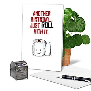 The Best Card Company - 1 Pun Birthday Card Funny - Hilarious Bday Puns, Notecard with Envelope - Birthday Puns - Roll C6119CBDG