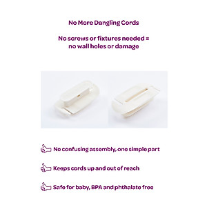 Rhoost Blind Cord Wind Up - Cord Winder (2-Pack) (White) - Curtain and Blind Winder Baby Proofing Window Safety