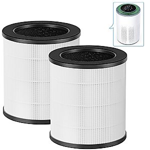 2 Pack A2 Replacement Filter Compatible with AMEIFU GDAP1W and VEWIOR A2 Air Purifier(ClearAir-A2), H13 True HEPA Air Cleaner Filter, 3-Stage Filtration for Wildfire Smoke Pollen Pets Odor