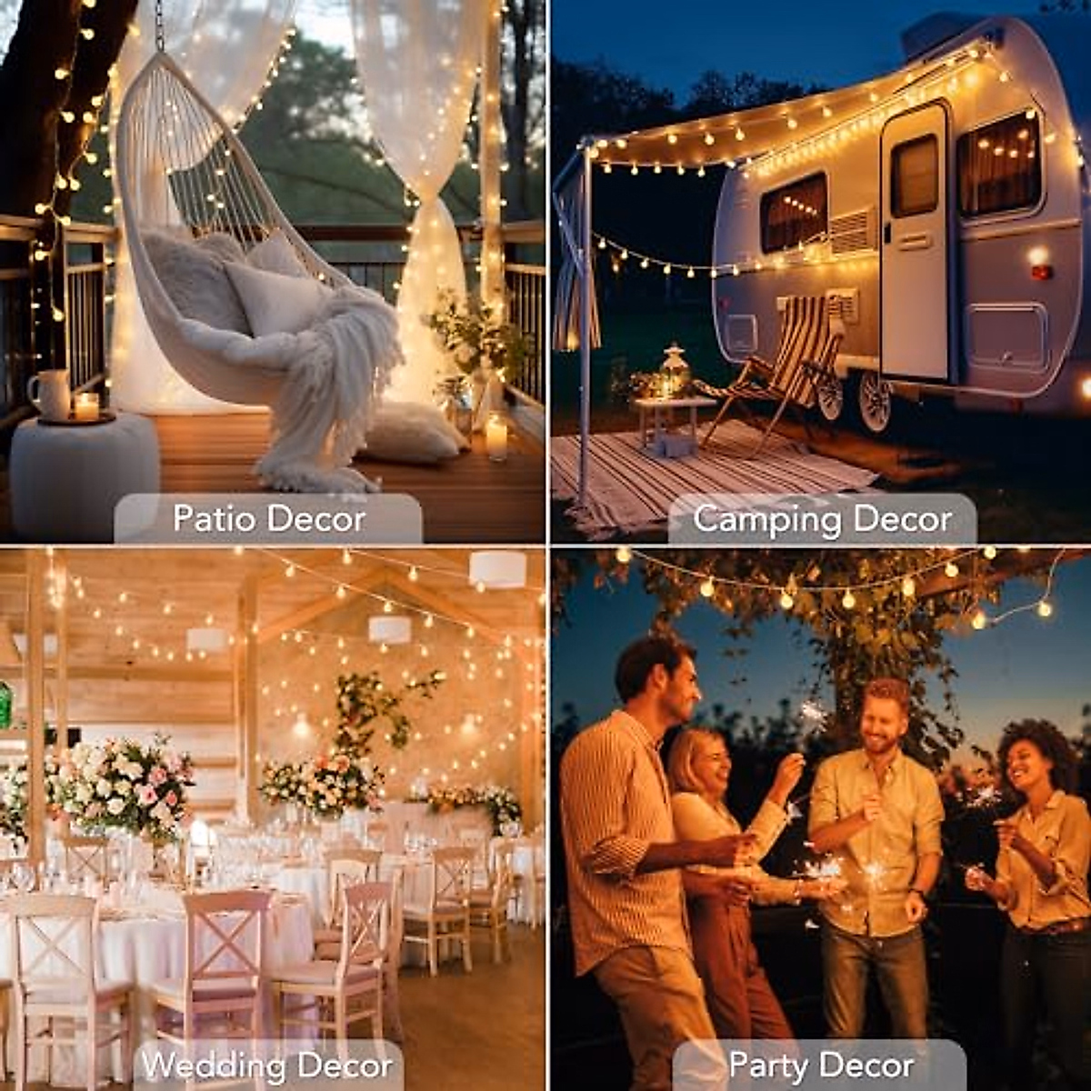 Tasodin 33 FT 80 LED Mini Globe Indoor String Lights Battery Operated 8 Modes with Remote Decorative Bedroom Room Dorm Yard, Waterproof Outdoor Patio Garden Home Christmas Party, Warm White