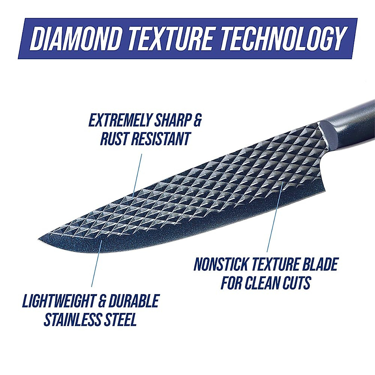 14 Piece Tainless Steel Cutlery, Knife Block Set, Dishwasher Safe, Blue