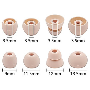 BLLQ Matte Gold Eartips Ear Buds Tips Compatible with BeatsX/Powerbeats Pro Earphones, 8PCS 4Pairs with Four Size Options, Replacement Tips Matte Gold