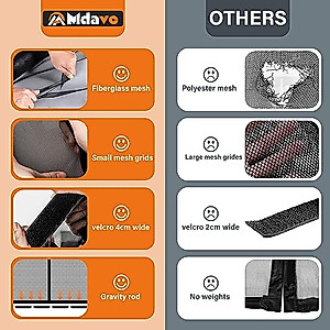 Garage Door Screen for 1 Car 9x7Ft - Magnetic Closure, Reinforced Fiberglass Mesh, Heavy Duty Weighted Bottom, Hands-Free Operation, Easy Assembly & Pass-Through