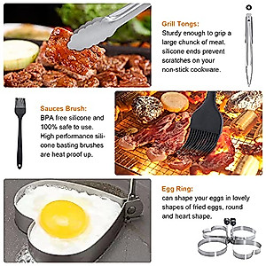 Blackstone Griddle Accessories Kit,16pcs Flat Top Grill Accessories Set for Blackstone and Camp Chef with Spatula,Scraper,Griddle Cleaning Kit &Carry Bag,Great for Outdoor BBQ & Teppanyaki and Camping