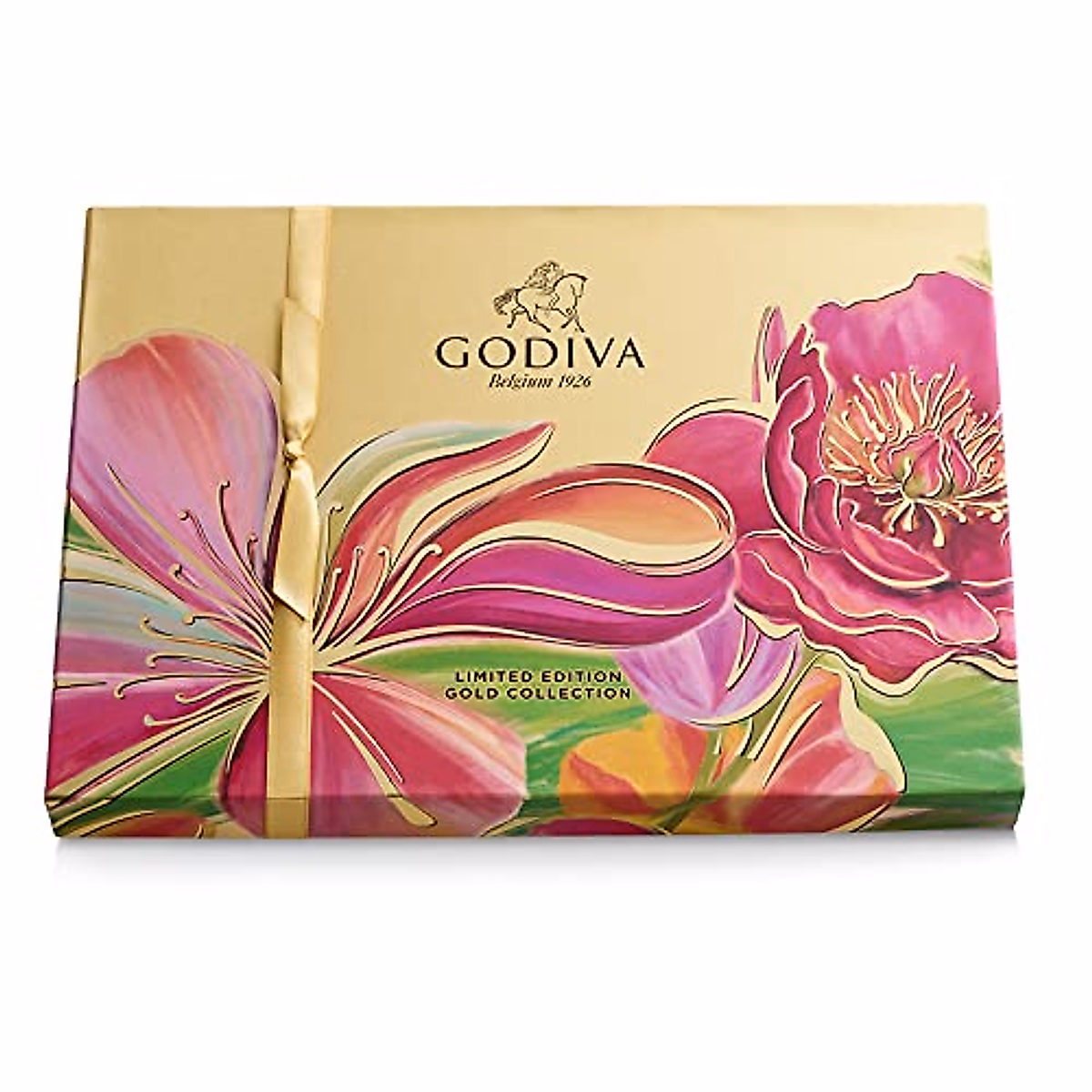 Godiva Chocolatier Gourmet Chocolate Gift Box - Assorted Dark, Milk, White, Raspberry, Caramel, and Chocolate - Elegant Spring Floral Box - 36 Pieces