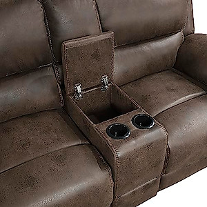 Lexicon Dorritt Wall-Hugger Power Double Reclining Loveseat, Brown