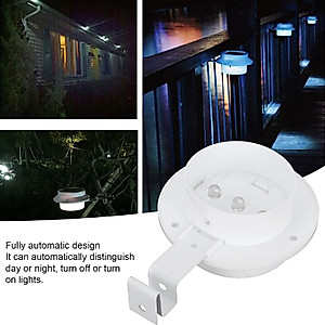 Fdit 3LED Solar Power Eaves Light White Solar Outdoor Wall-Mounted Lighting Lamp for Home Garden