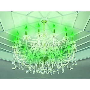 OMK 6 Pack Green LED Christmas Flame Effect Light Bulb Decorations E12 Base Candelabra Light Bulbs, Warm White Led Bulbs, Non-Dimmable Candle Light Bulbs for Party Holiday Decor Gifts