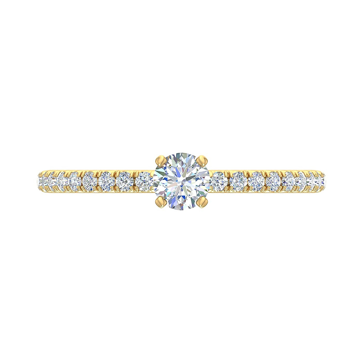 0.36 Carat Prong Set Solitaire Diamond Engagement Ring Band in 14K Yellow Gold (Ring Size 7.25)