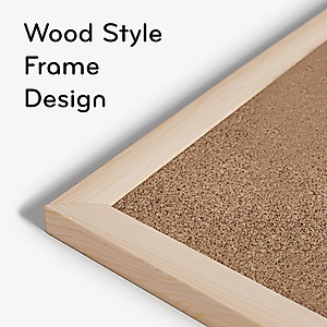 U Brands Cork Bulletin Board, 24 X 18 Inches, Birch MDF Frame