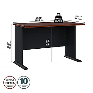 Bush Business Furniture Series A 48W Desk in Hansen Cherry and Galaxy