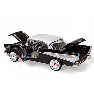 1957 Chevy Bel Air, Black - Motormax Premium American 73228 - 1/24 Scale Diecast Model Car
