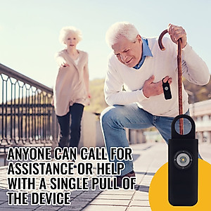 Personal Alarm Keychain for Women, Men, and Elders, Defense Siren, Personal Alarm Keychain Safety Alarm with LED Lights | Loud Scream Safe Alarm, Black, One Size