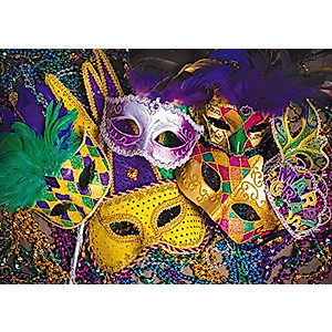 LTLYH 7X5ft Venetian Mardi Gras Backdrop Carnival Masquerade Photography Backgrounds Mask Colorful Backdrop Party Decoration Banner Studio Props 128…