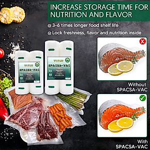 Premium 2 Pack - Specsa Vac 8" x 50' Vacuum Sealer Rolls Food Storage, Make Custom-Sized, BPA-Frees, Heavy Duty, Commercial Grade, Meal Prep or Sous Vide (Total 100 feet)