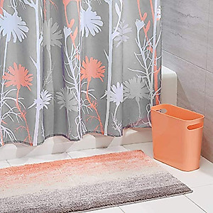 iDesign Ombre Microfiber Polyester Bath Mat, Non-Slip Shower Accent Rug for Master, Guest, and Kids' Bathroom, Entryway, 34" x 21", Coral, Ivory, and Gray