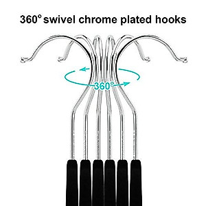 OIKA Pants Hangers 20-Pack,16.7-Inch Long Velvet Hangers with Adjustable Clips, Non-Slip, Space-Saving for Trousers, Skirts, Coat, Dresses, Tank Tops-Black Hangers