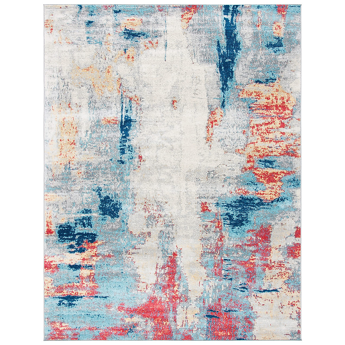 SAFAVIEH Jasper Collection Area Rug - 10' x 13', Grey & Red, Modern Abstract Design, Non-Shedding & Easy Care, Ideal for High Traffic Areas in Living Room, Bedroom (JSP101C)