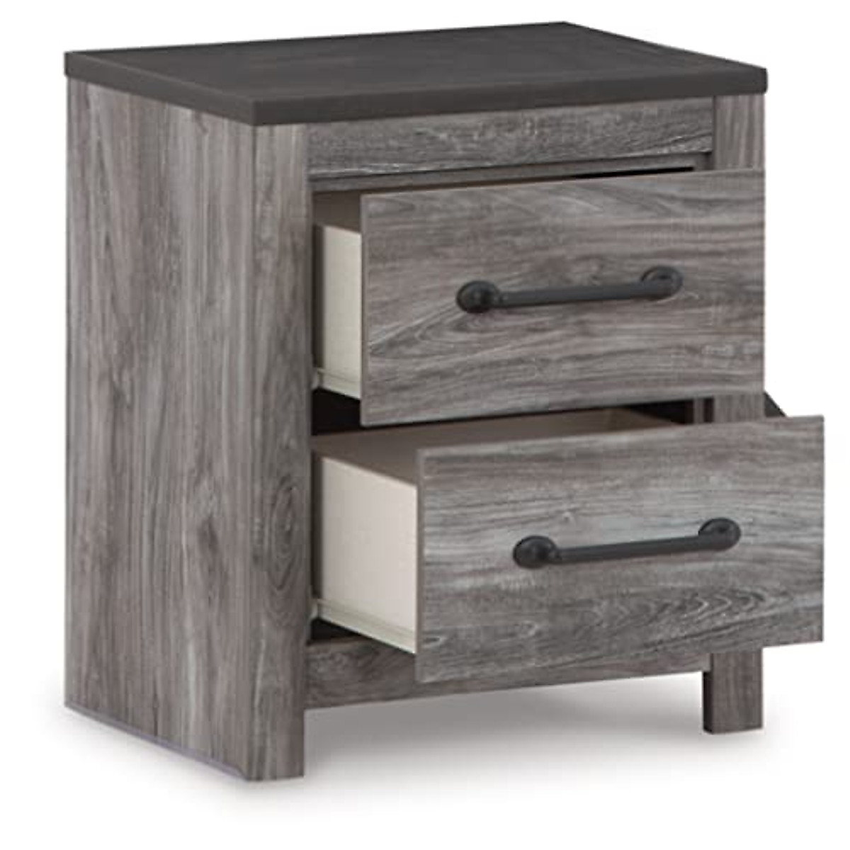 Signature Design by Ashley Bronyan 2 Drawer Nightstand, 22"W x 16"D x 25"H, Gray Plank