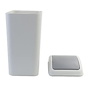 Bringer 4.5 Gallon Kitchen Garbage Can with Swing Lid, Plastic Swing Top Trash Can, Gray