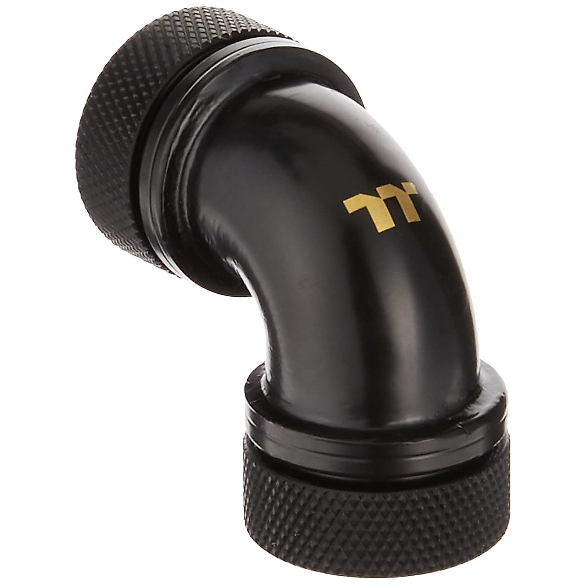 Thermaltake Pacific DIY LCS Black G1/4 PETG 16mm (5/8") OD Tube 90 Degree Dual Compression Fitting Cooling - CL-W099-CA00BL-A