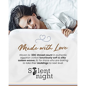 Silentnight Split Queen Sheets for Adjustable Beds 5-Piece Split Queen Sheet Set, 800 Thread Count 100% Egyptian Cotton,12" Deep Pocket Adjustable Bed Sheets, White Solid