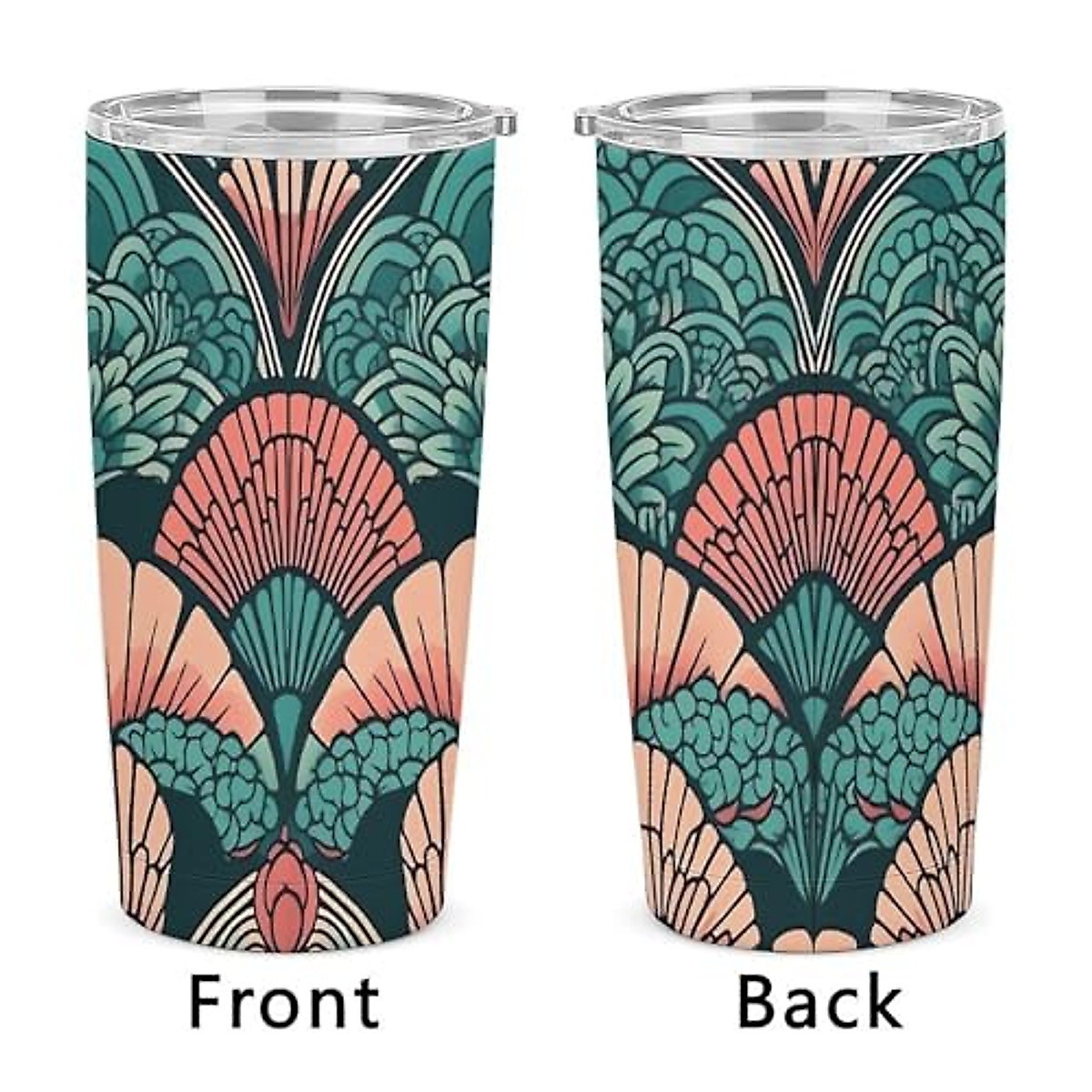 HaxigWcufx Stainless Steel Tumbler with Lid 20 Oz Acuum Insulated Tumbler Hand Drawn Fan Coffee Mug for Travel Reusable Car Cup Double Wall Insulated Cup for Coffee