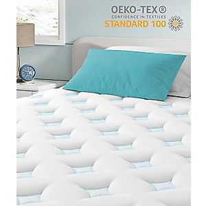 BedStory Queen Mattress, 14 Inch Medium Firm Hybrid Mattress in a Box, Cooling Gel-Infused Memory Foam with Individual Pocket Springs Motion Isolation, Fiberglass Free Mattress, Pressure Relief