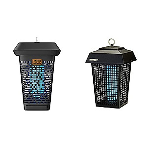 BLACK+DECKER Bug Zapper, Electric UV Insect Catcher & Killer for Flies, Mosquitoes, Gnats & Other Small to Large Flying Pests & Flowtron BK-40D Electronic Insect Killer, 1 Acre Coverage,Black