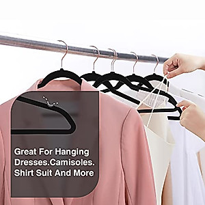 Ulimart Velvet Hangers -Hangers 50 Pack- Non Slip Hangers Heavy Duty Clothes Hangers - Hangers Non Slip Felt Hangers for Coats, Suit, Jackets, Pants & Dress Black Velvet Hanger