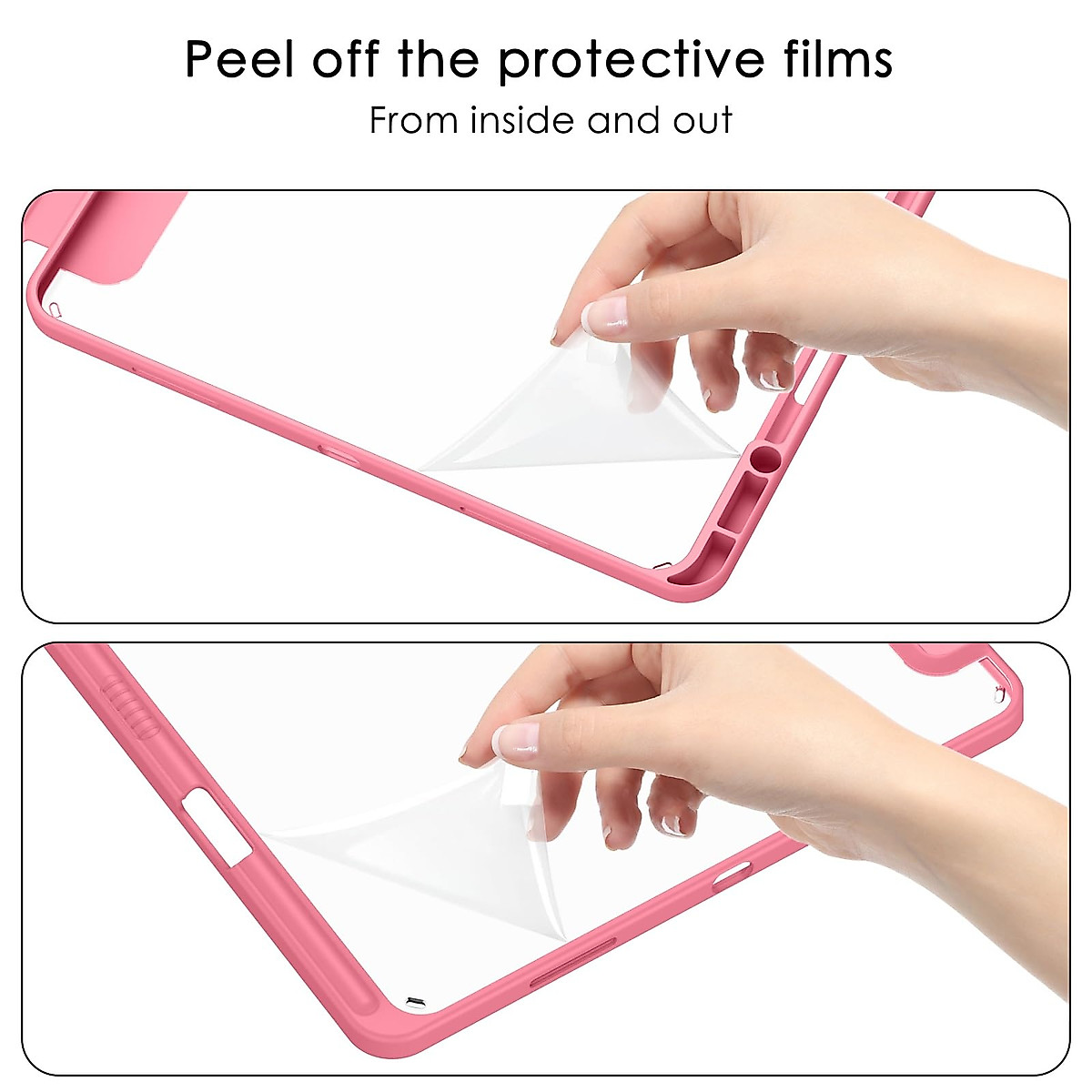 Soke Clear Case for iPad Air 13 Inch M3 2025 & M2 2024 - Built-in Pencil Holder+Auto Sleep/Wake+Camera Protection, Shockproof Back Cover for Apple iPad Pro 12.9 Inch,Watermelon