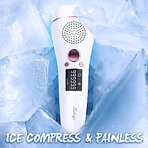 Ice Hair Removal at-Home for Women Permanent IPL Hair Removal Upgrade to 999,999 Flashes Professional Hair Remover Device Care with Icing Sense Painless Treatment Facial Body and Whole Body